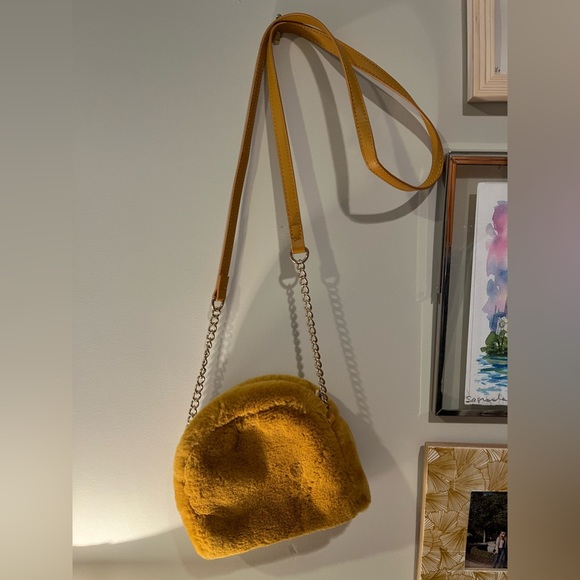 Bags | Mustard Yellow Furry Purse | Poshmark